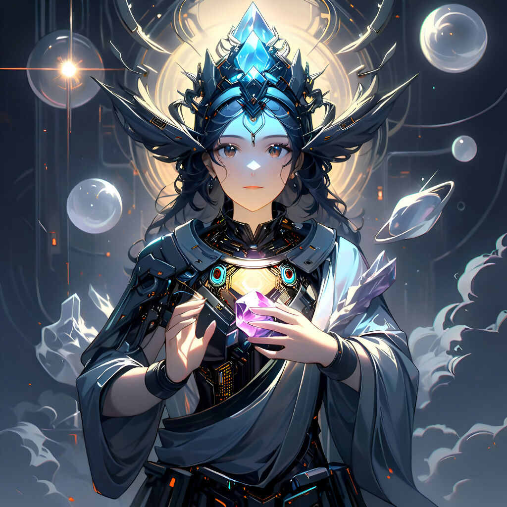 Celestial Oracle Surreal AI Art – Cosmic Fantasy Digital Illustration