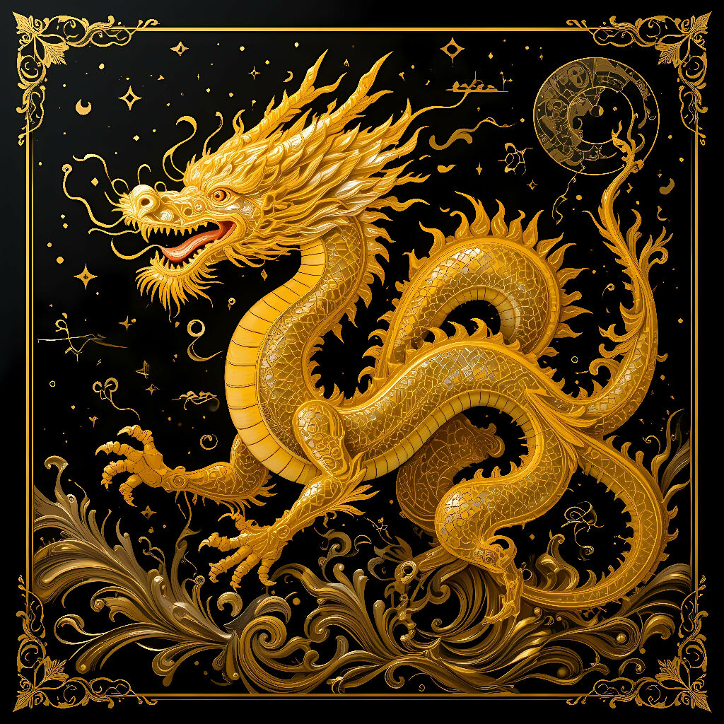 Ai generated art, fantasy art, mythical creature, liquid gold godde...