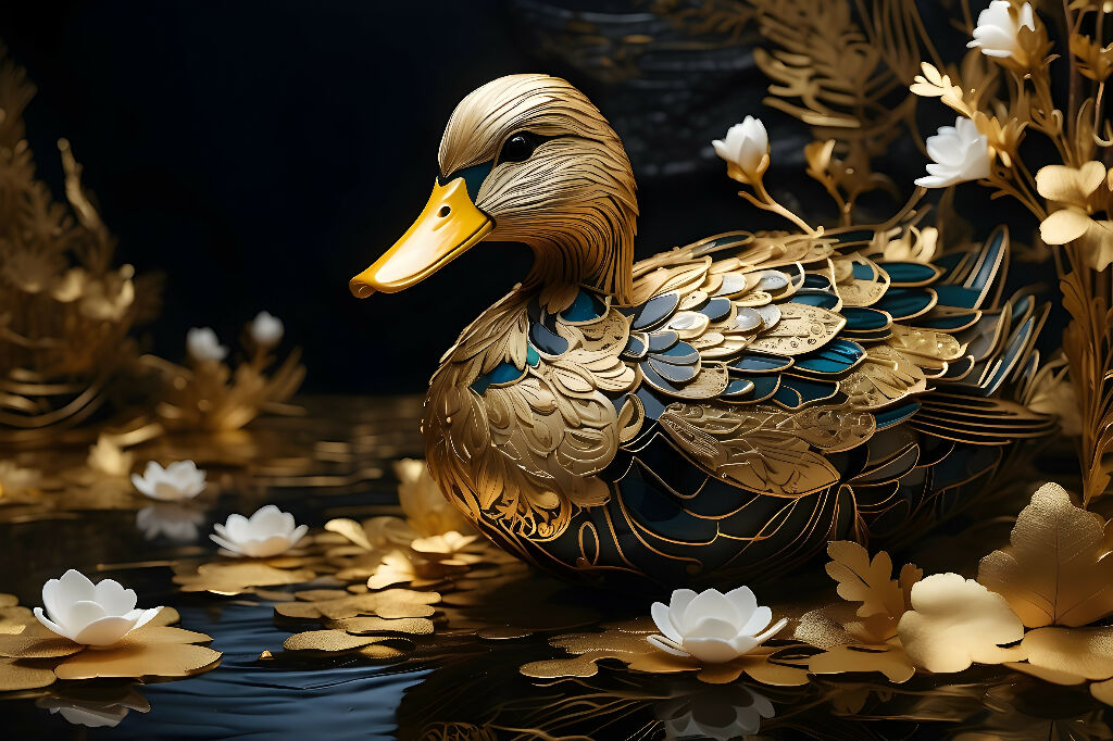 Golden Duck Wall Art