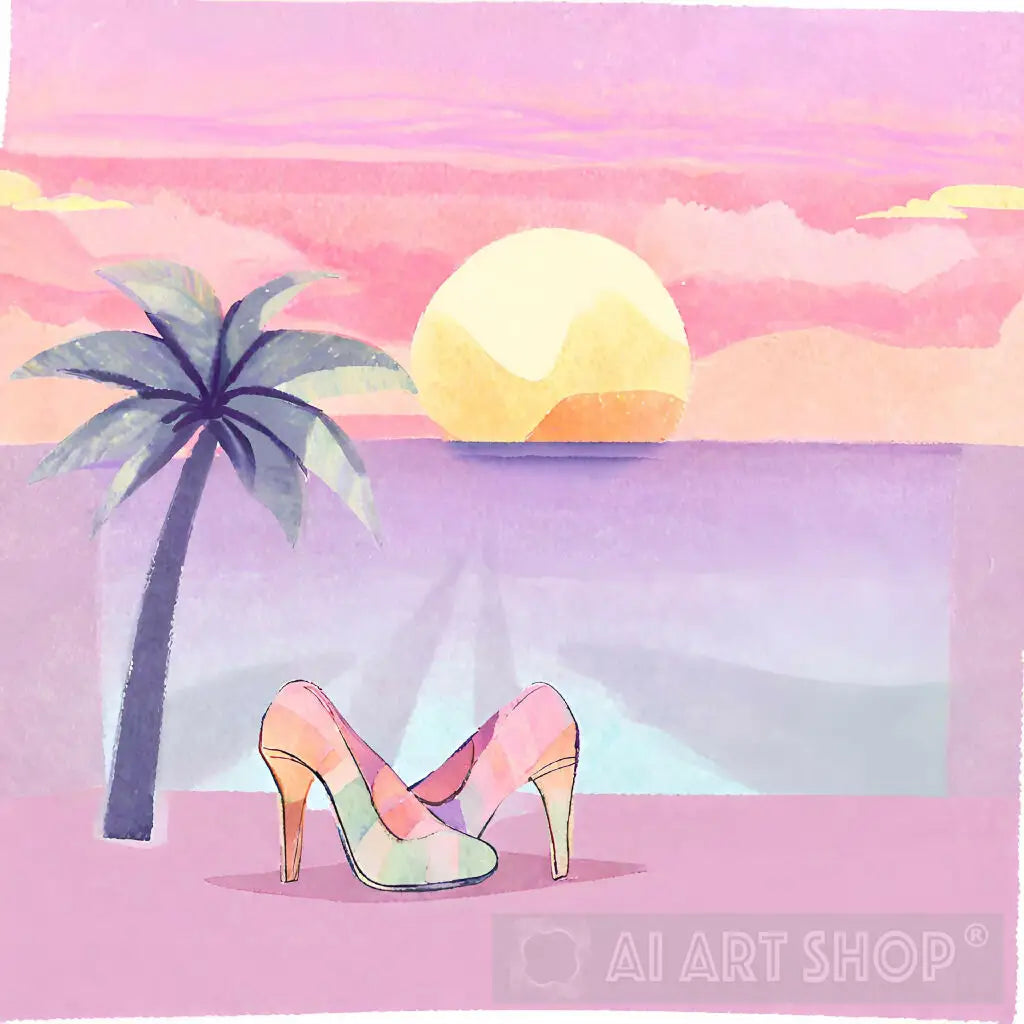 Buy “Vacation on High Heels” AI art on sale
