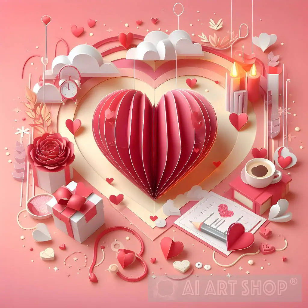 Valentine's Day Heart, Valentine's Art, Heart, Love Day, He...