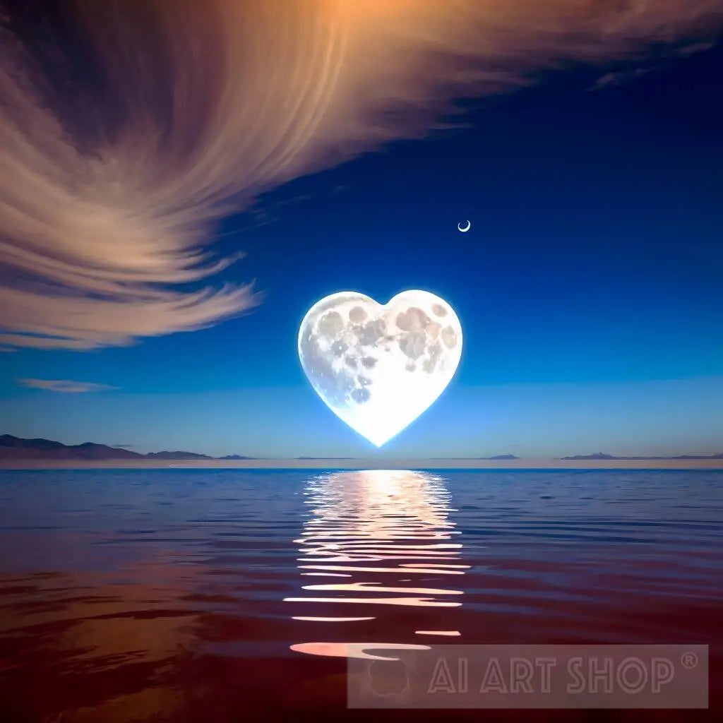 Valentine's Day, moon, flower, rose, colors, beauty, love, ocea...