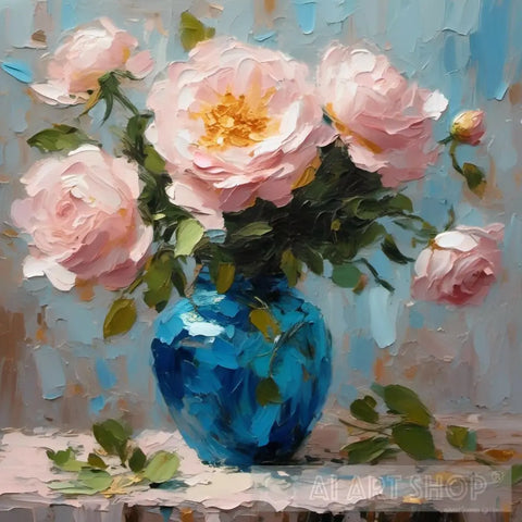 Vase of pink roses for mother