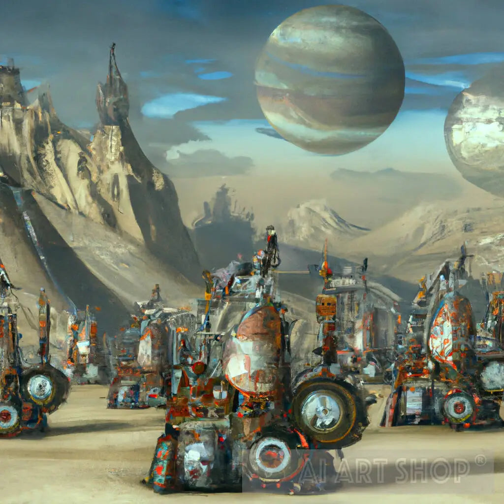 Vehicular Vanguard: AI generated comic book style art painting of a...