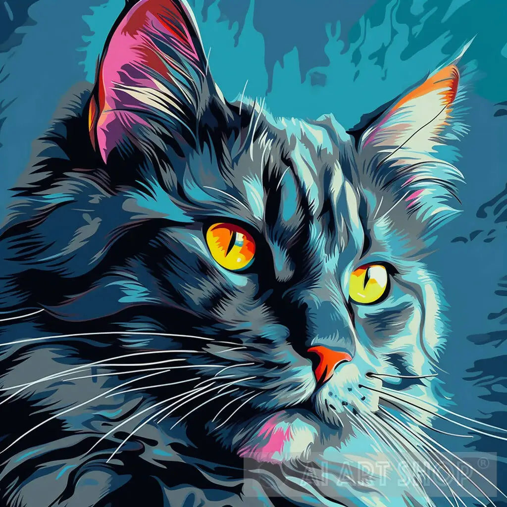 Vibrant Colored Cat