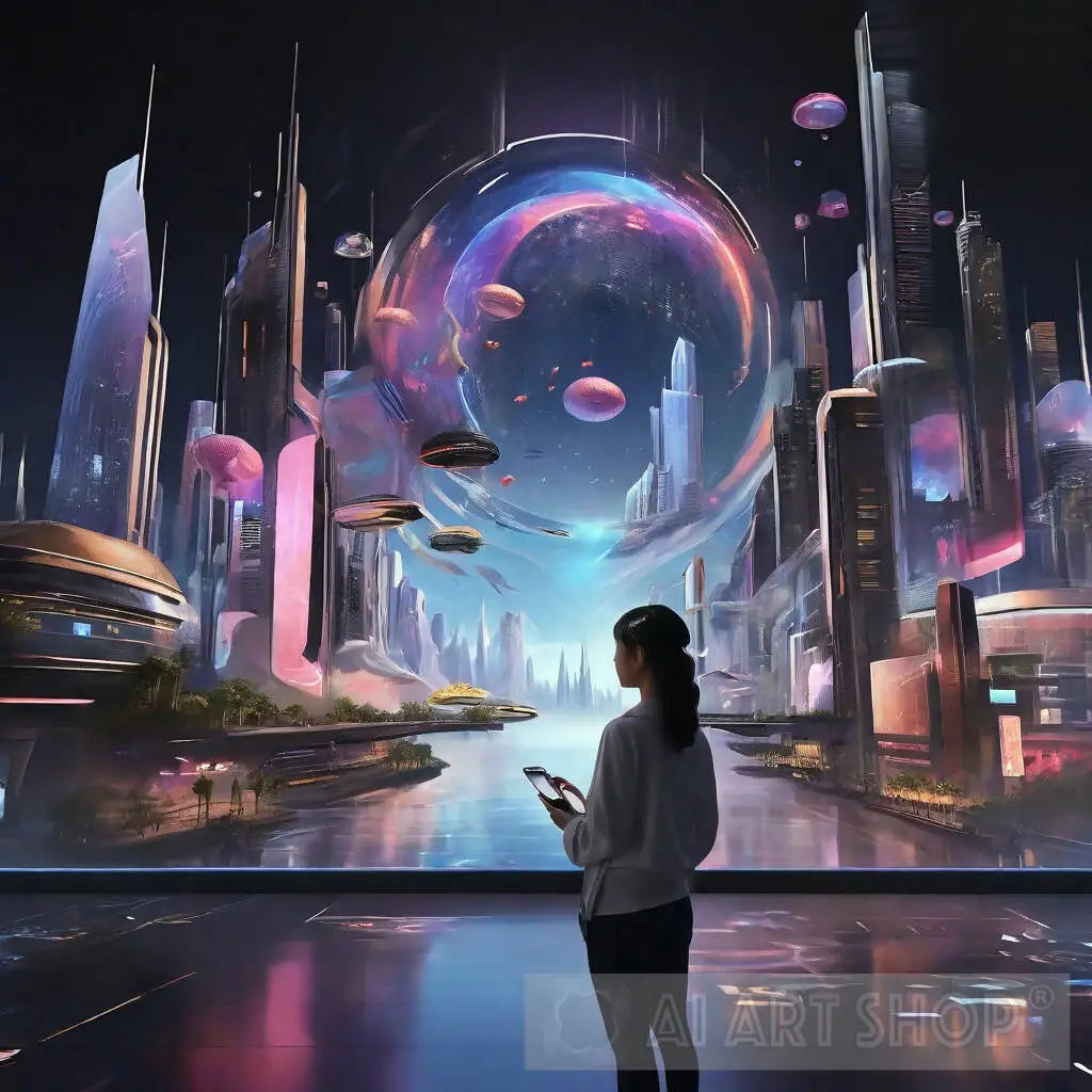 Virtual, AI artwork, augmented reality, Future, cityscapes