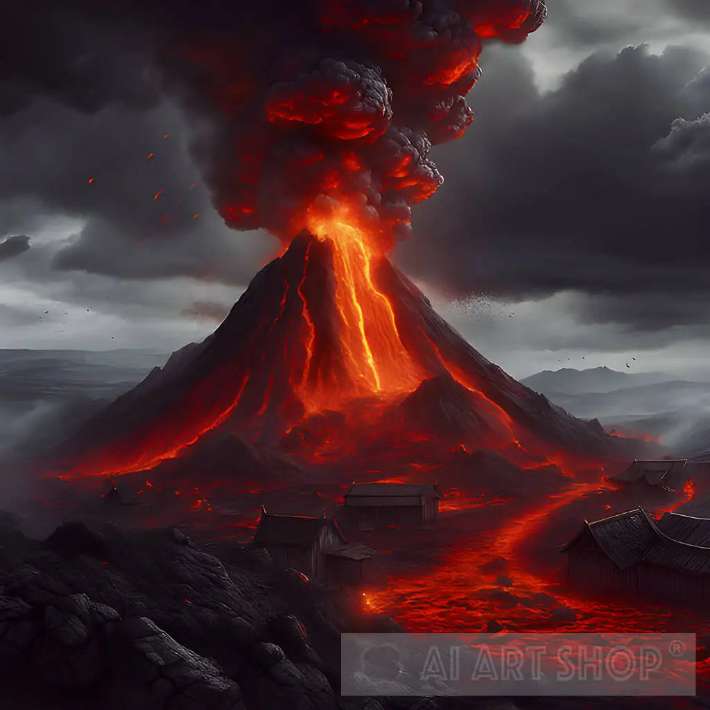 Volcano HD Landscape AI Art