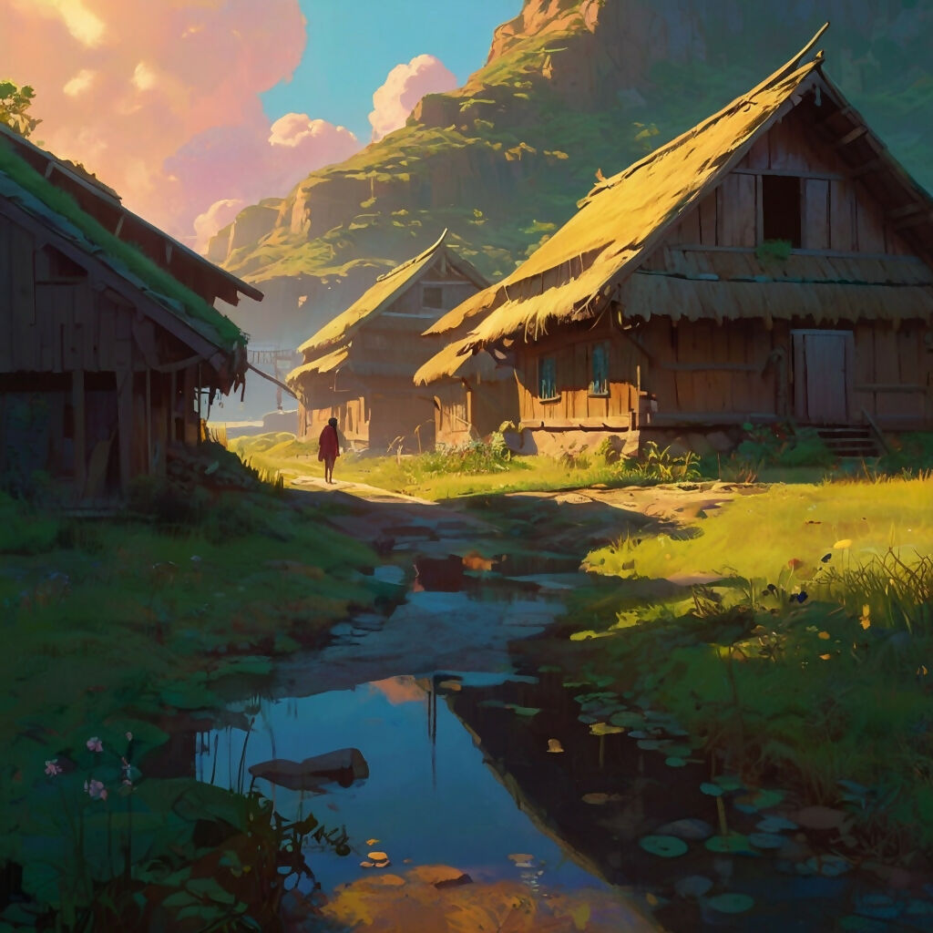 Rustic village scene