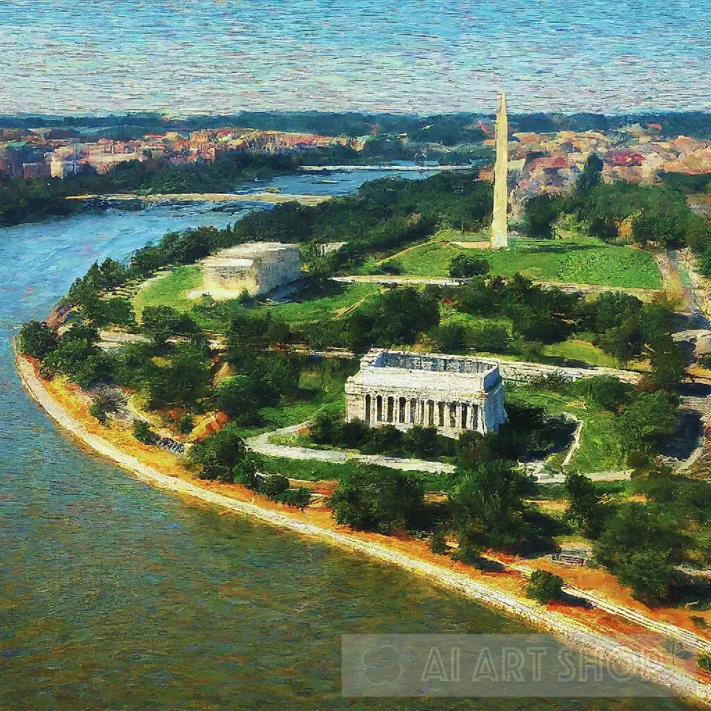 Immerse yourself in a dreamy Washington D.C. landscape bathed in su...