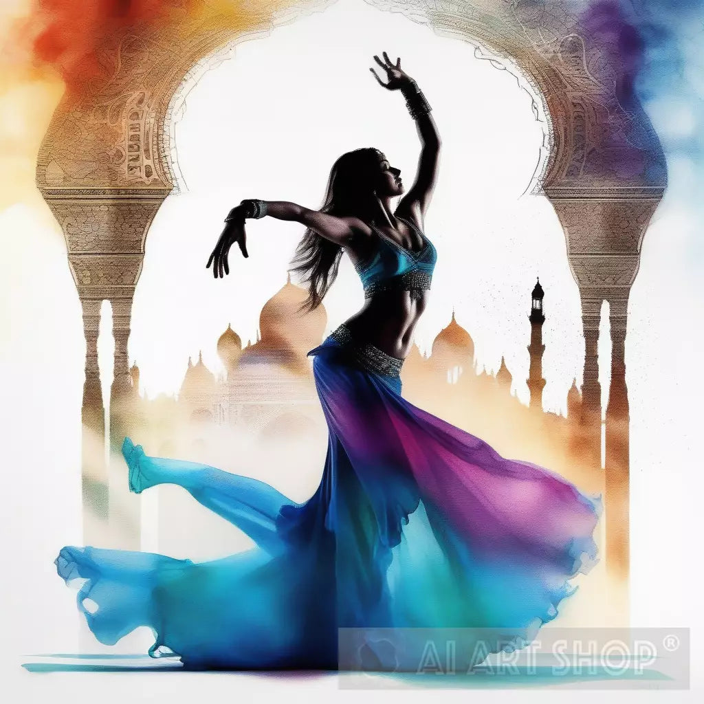 belly dance, water color, painting, woman, Traditional dance,