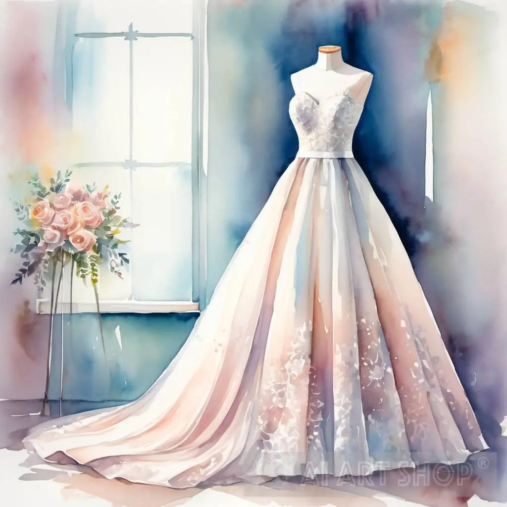 Watercolor Wedding Dress 9