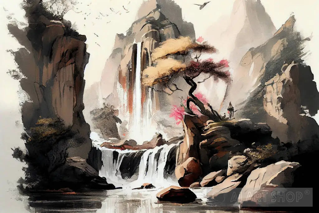 Contemporary Color Ink with Oil Painting, AI Art