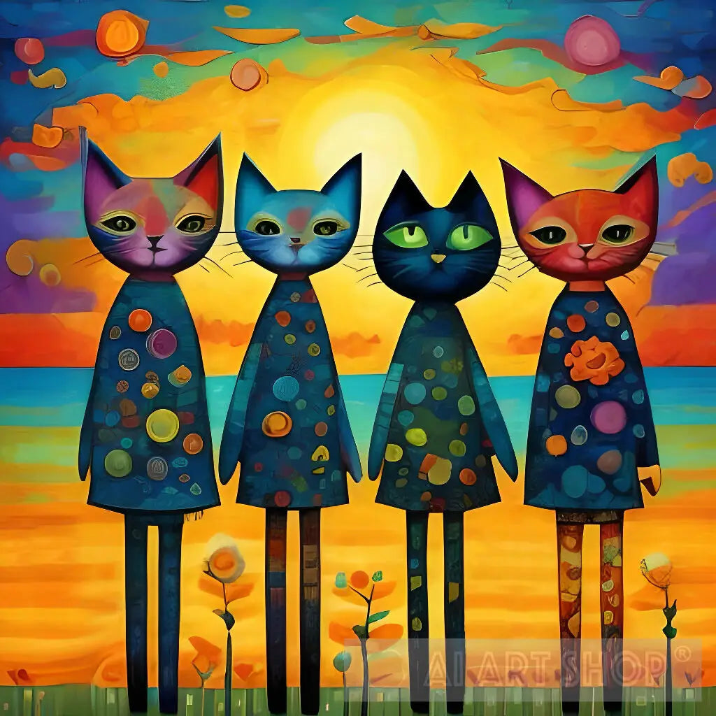 Whimsical cats