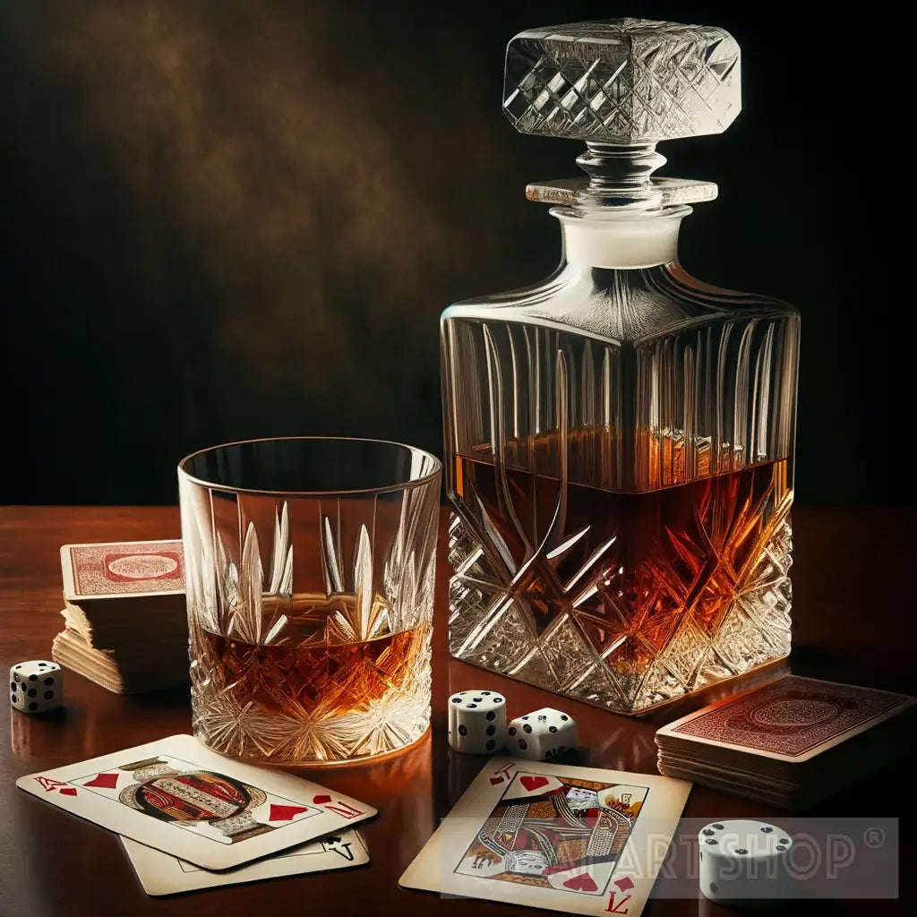 Still Life Art - Whiskey and Wins: A Toast to Timelessness