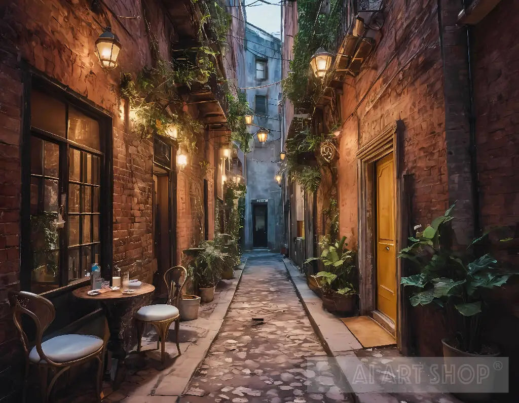 Secret, Alleyway, Urban, Exploration, Dreamy, Illustration, Local,