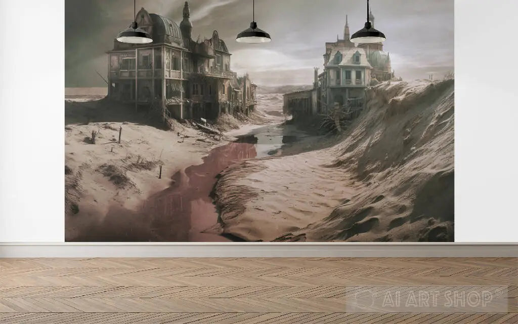 Digital Manipulation, Post-Apocalyptic, Sand Dunes, Run Down Houses...