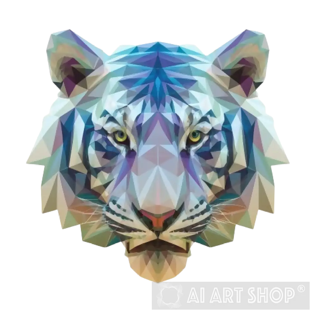 white and blue tiger face