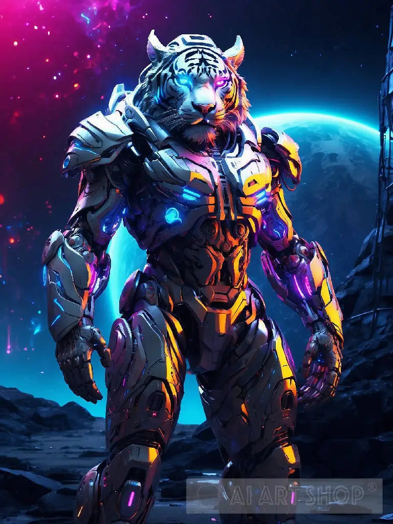 White tiger in cyborg body #1