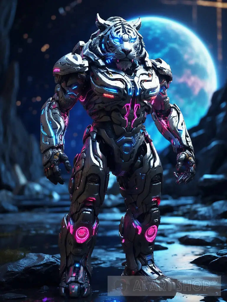 White tiger in cyborg body #2