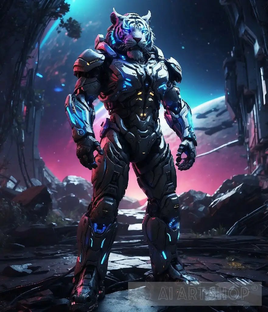 White tiger in cyborg body #3