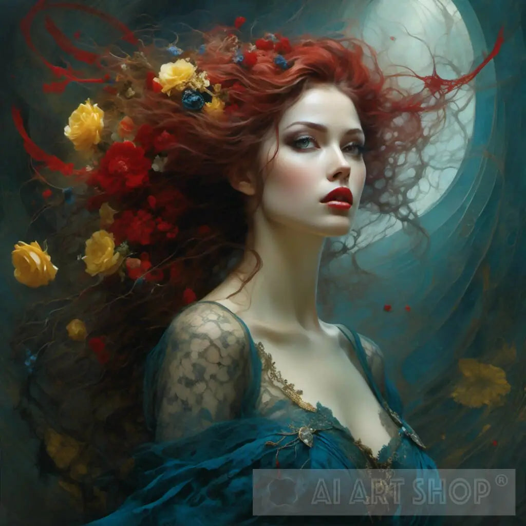 Female portrait in windy weather