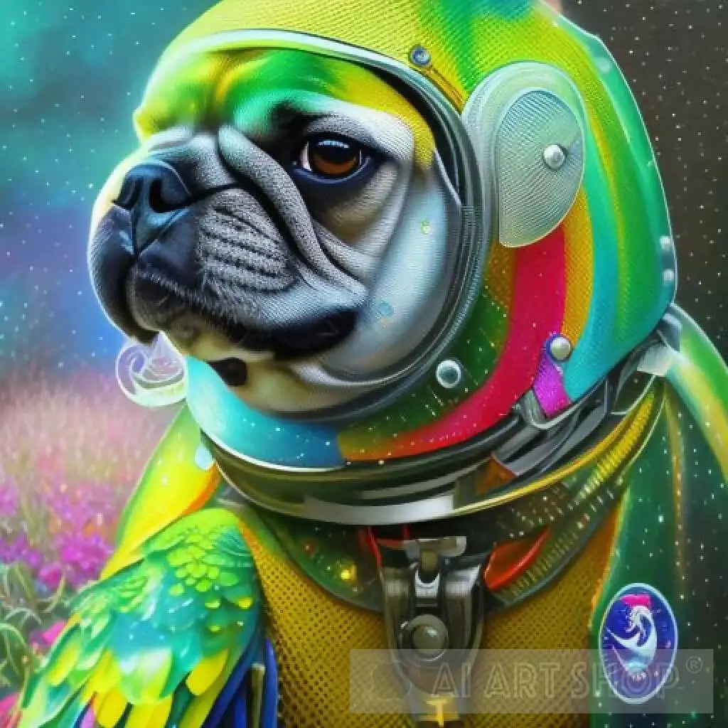 winged green dog