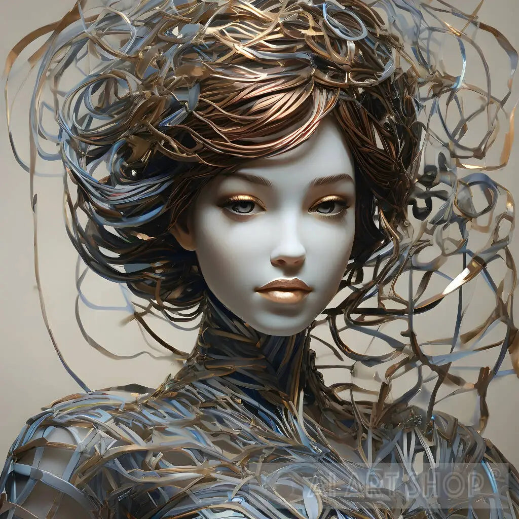 Women Dressed In Wire, Contemporary Art, Home Decor, Minimalist Bea...
