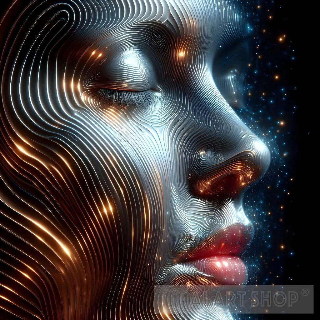 Woman Face 3d Digital Art, Digital Art, 3D Art, Woman Face, Contemp...