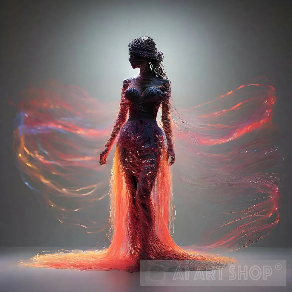 Woman In Flames, Fiery Art, Passionate Portrayal, Dramatic Imagery,...