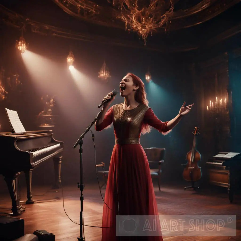 WOMAN SINGING IN STUDIO