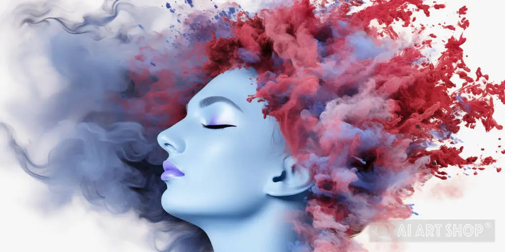 Pink an purple Radiance: Woman with a Rosy Explosion of Colors