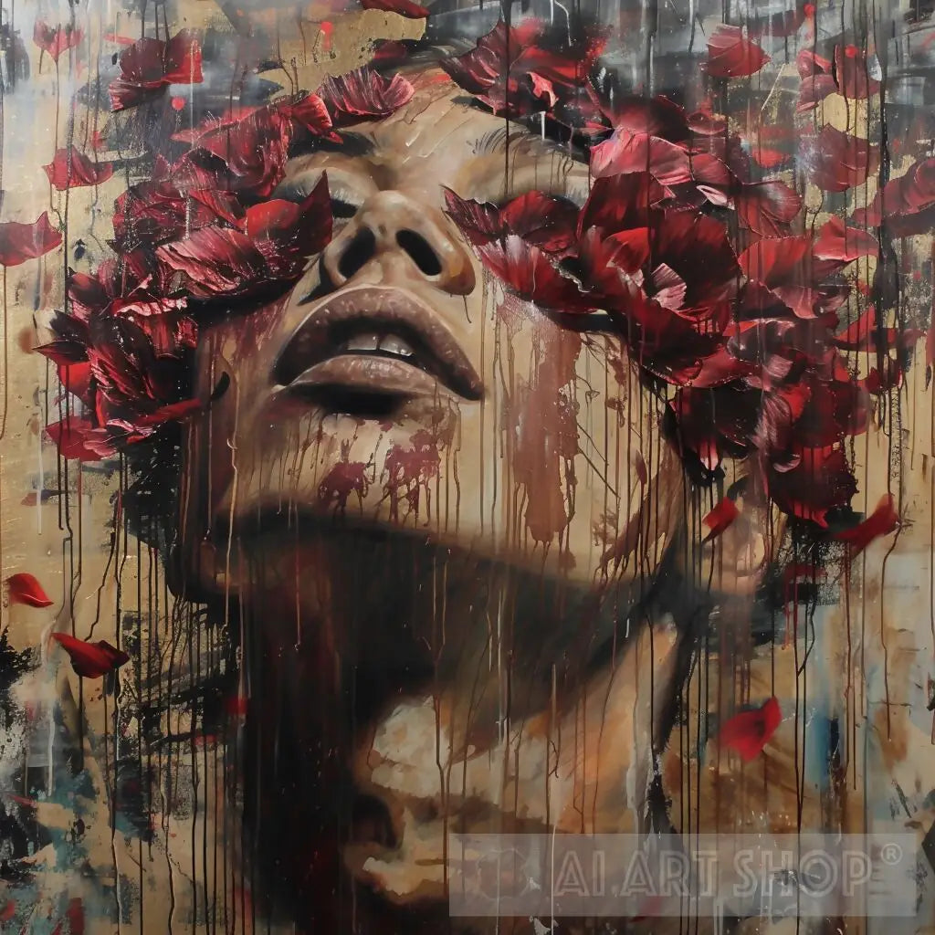 Modern Art; Painting; Woman; Flowers; Artistic; Contemporary; Abstr...