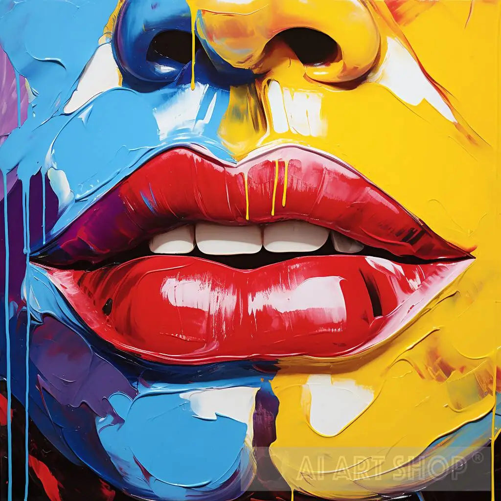 The artwork highlights the sensual appeal of a woman's lips, ac...