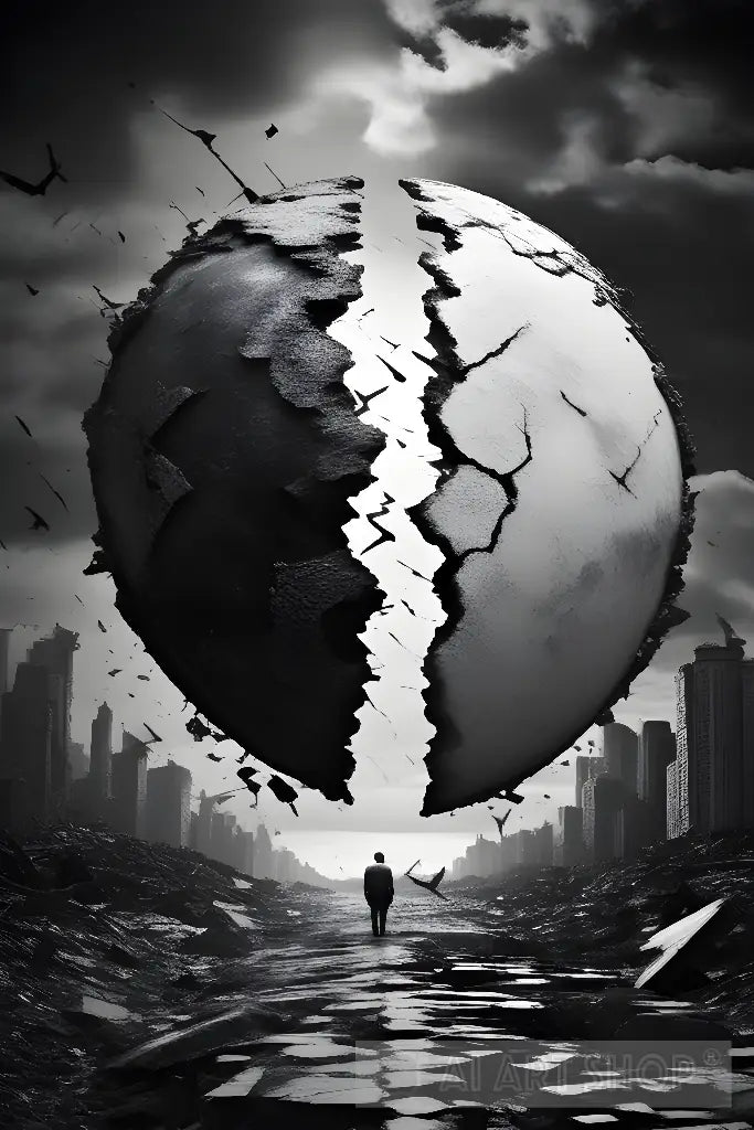 World, broken, two, black and white, paradox, contrast, division, c...