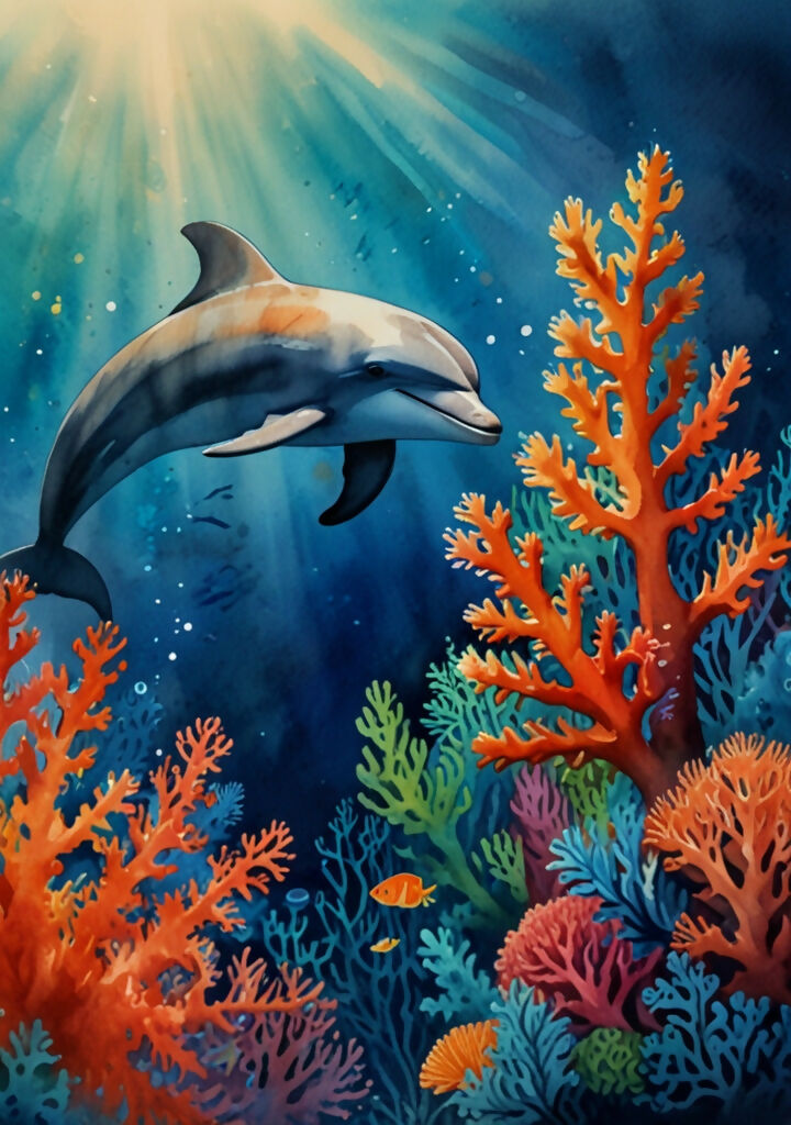 dolphin, underwater, animal, fish, sea.