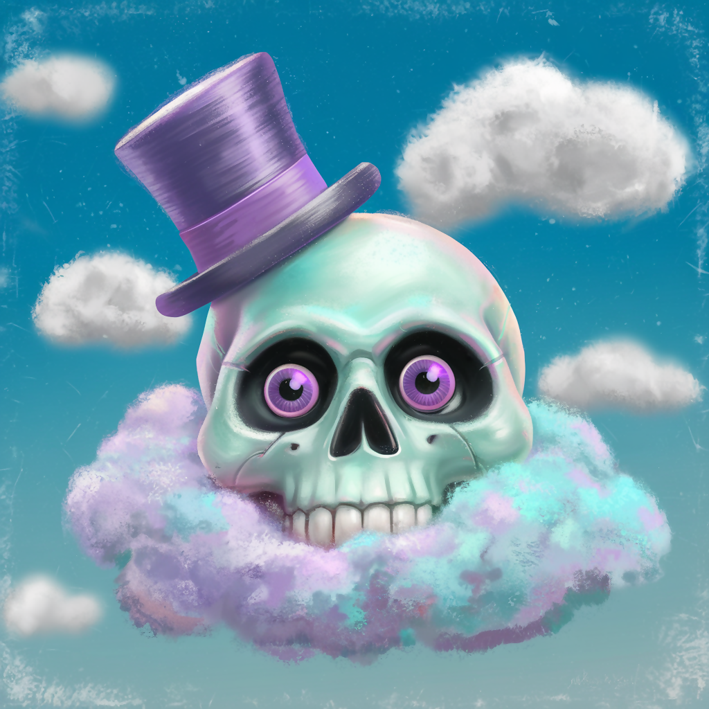 Skull On A Cloud art