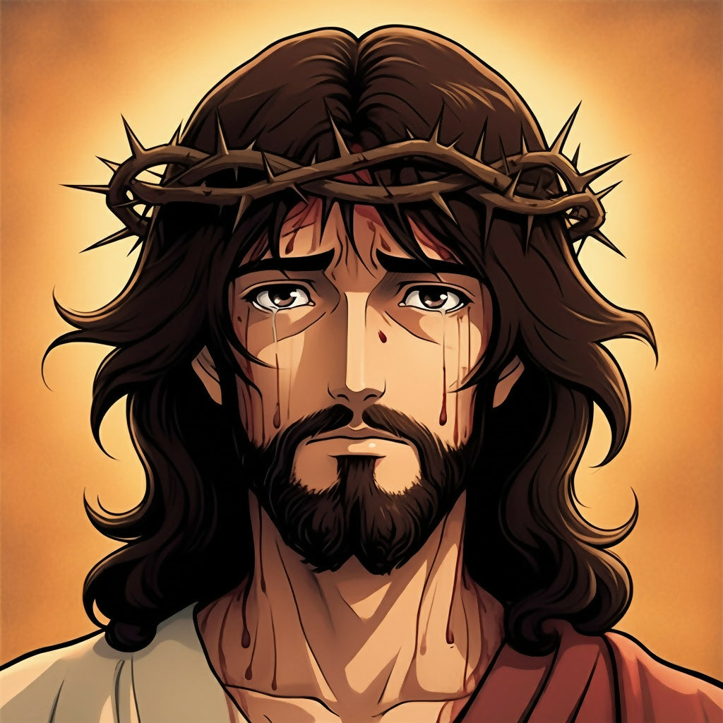 Anime Art Sttyle Jesus Crown of Thorns