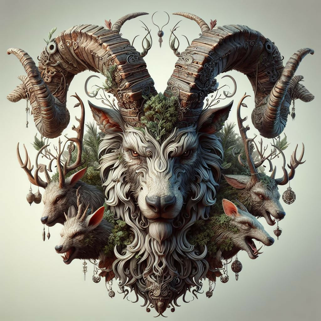 Celtic Animal Totem – Ornamental Forest Spirits in Mythological Fan...