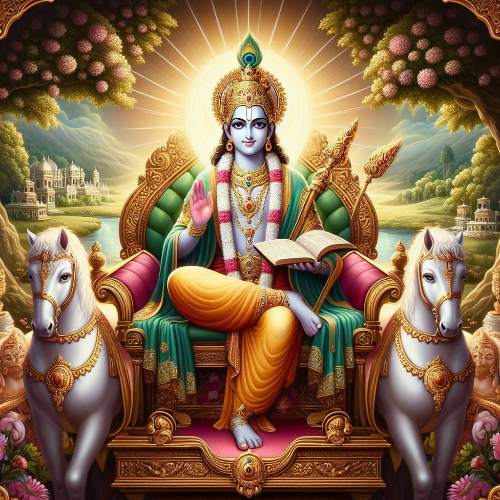 God, Krishna, God Krishna, depicting, depiction, teaching, blessing...