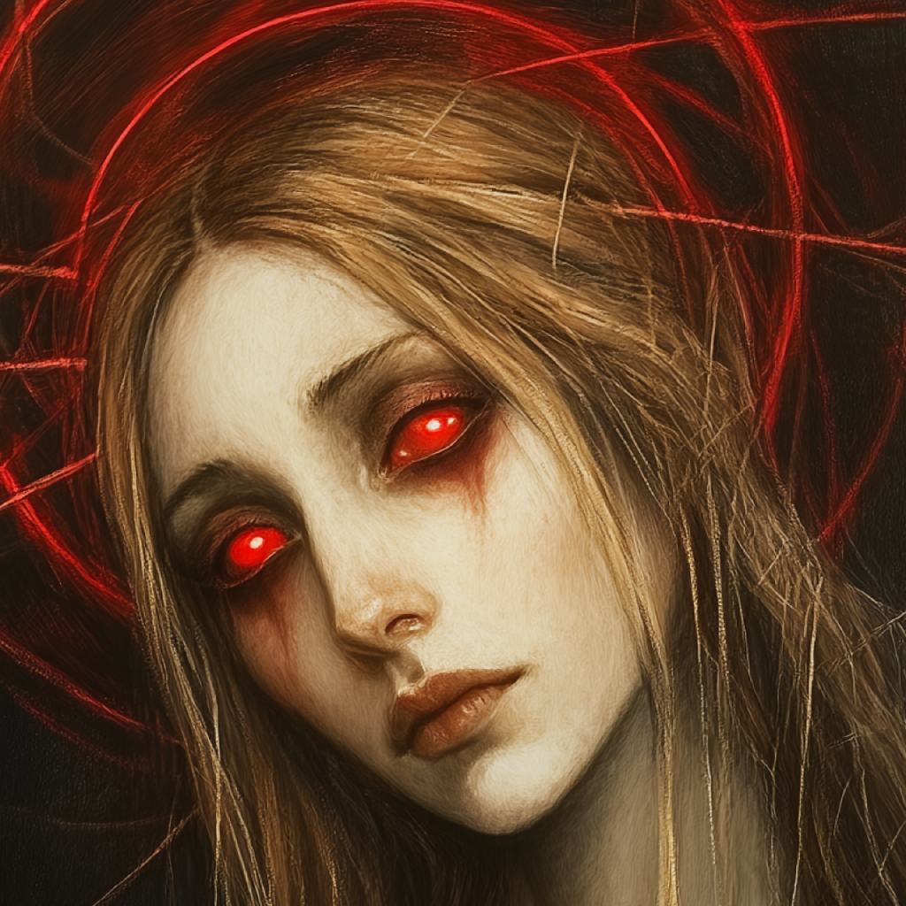 Red Veil – The Weaver of Sins | Occult AI Fantasy Portrait