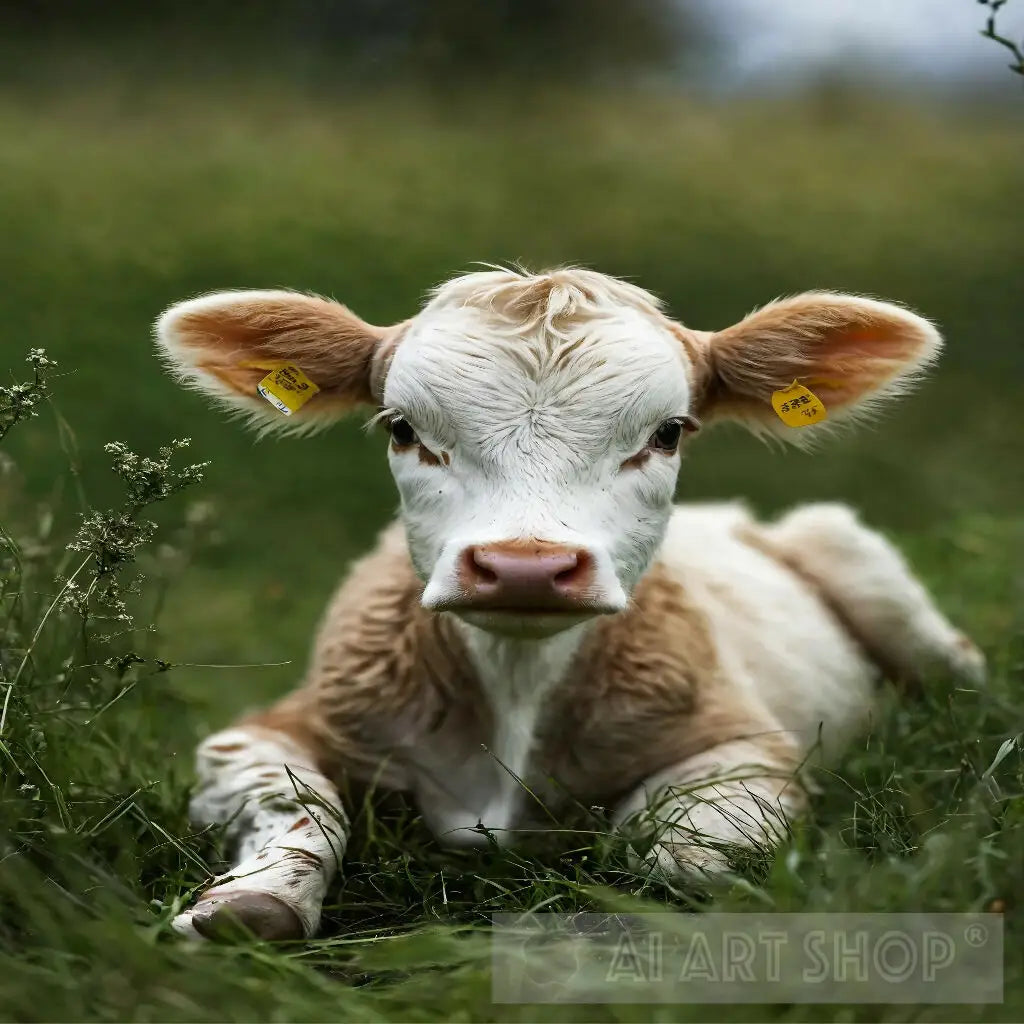 Yellow chicks and a little cow