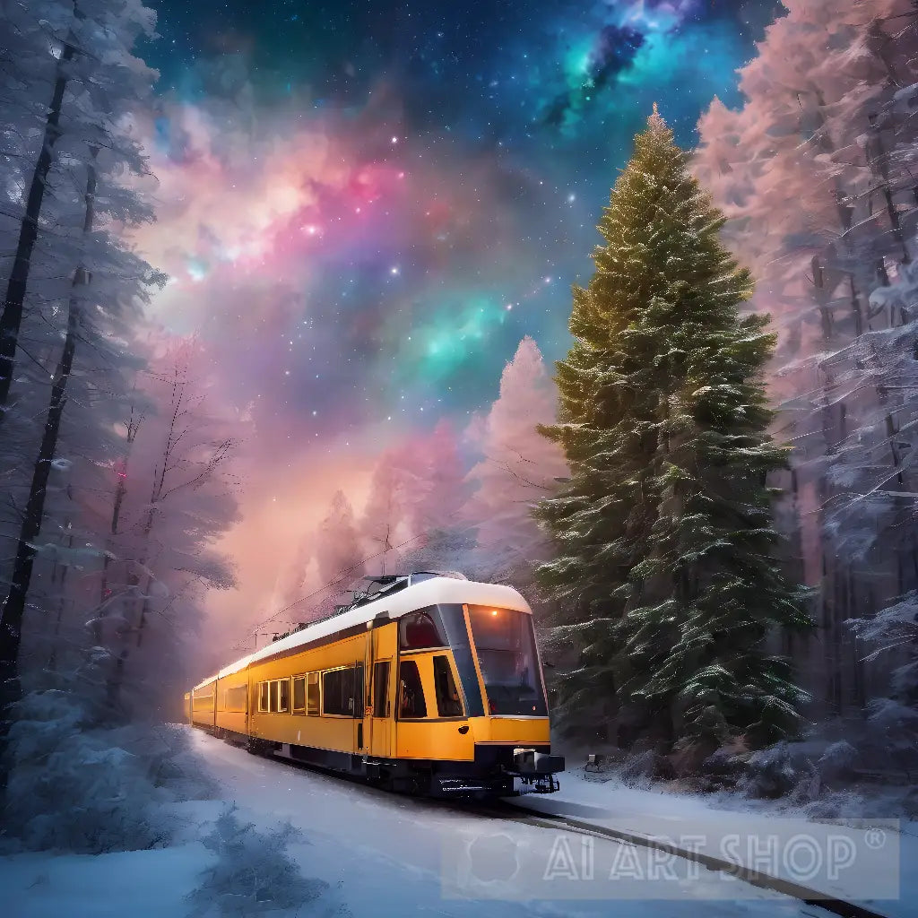 train, modern train, winter, forest, winter forest, snow, christmas...