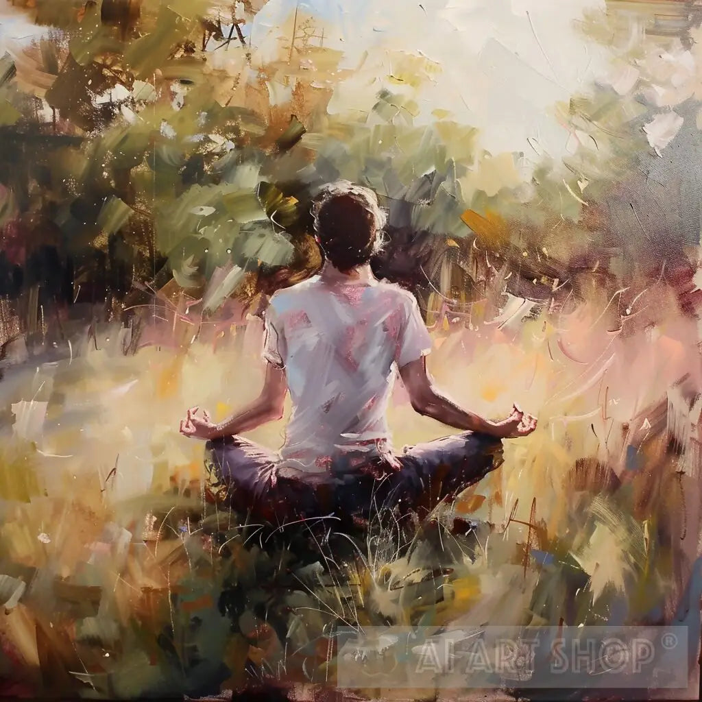 Yoga in the Meadow - Impressionist Realism Art
