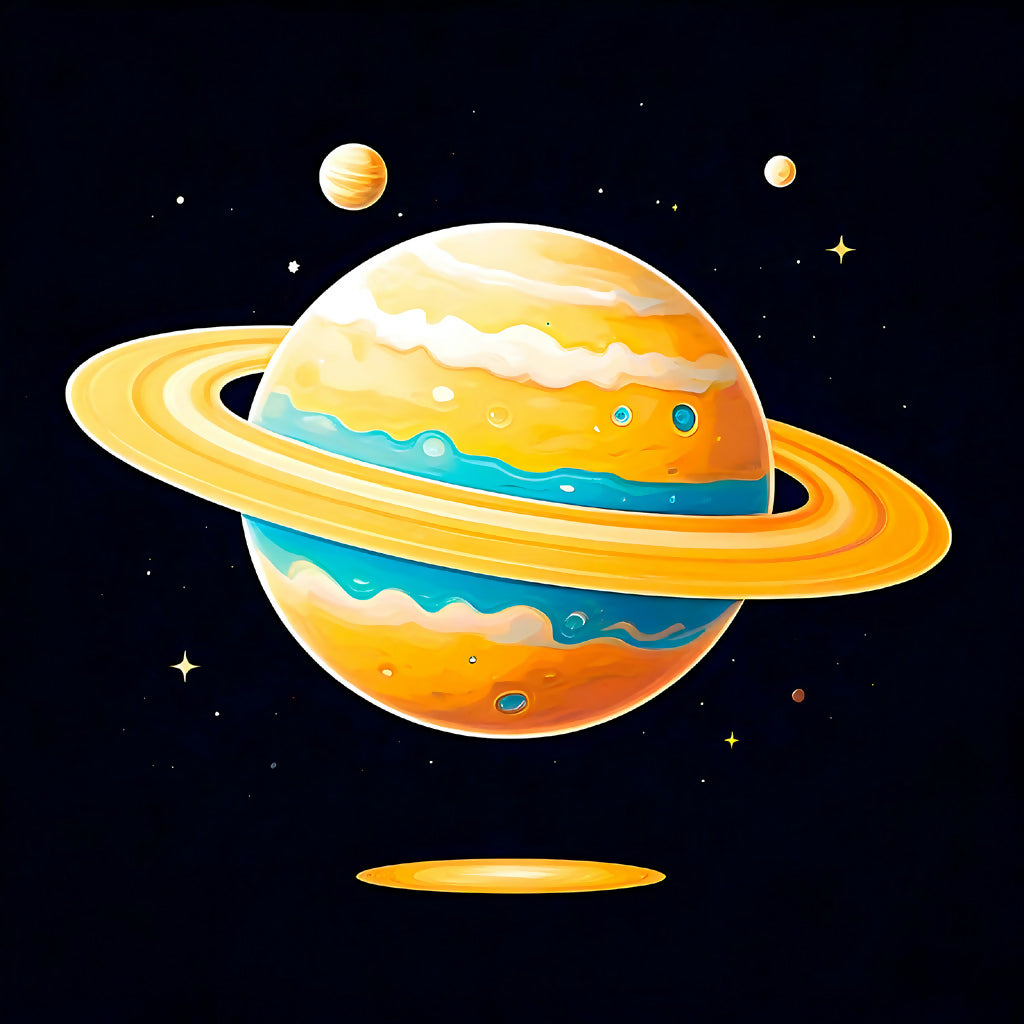 Golden Rings of Saturn – Surreal AI Space Art | aiartshop.com