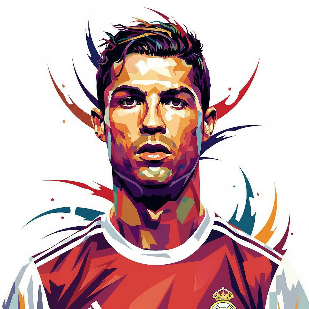 Cristiano Ronaldo Pop Art Portrait - Dynamic Digital Artwork
