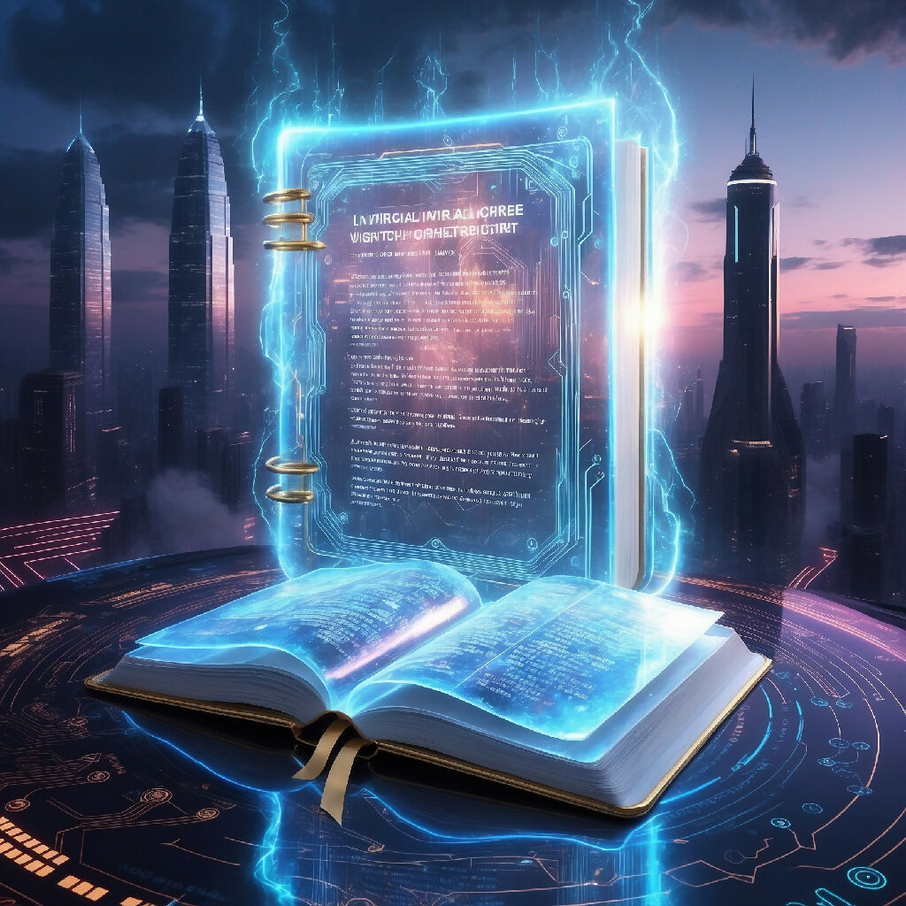 A holographic Futuristic Bible written by Artificial Intelligence Prom