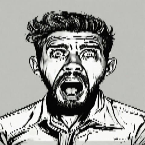 shocked man ,draw ,logo