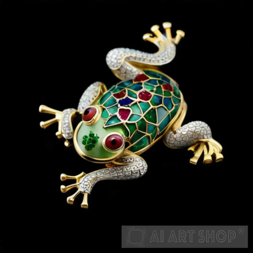 Gold frog art jewelry