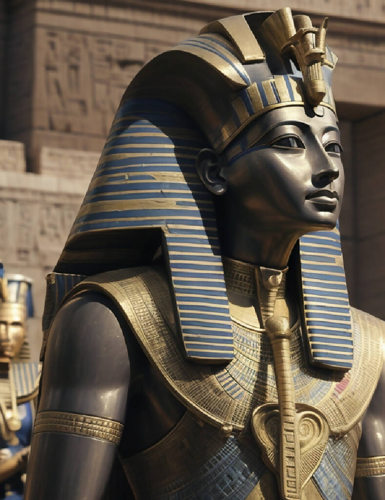 Hatshepsut The Pharaoh Ancient Egyptian Queen Statue In Gold 7