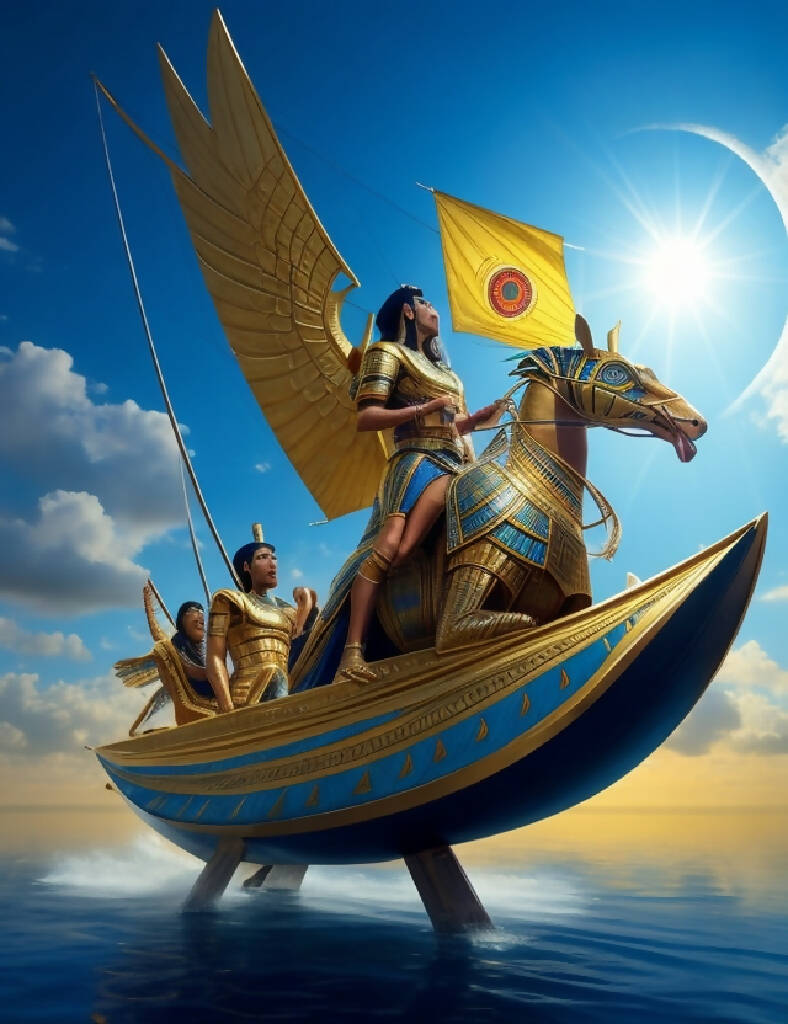 Ra The Egyptian God Ride Across The Sky And Water 3